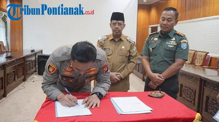 Pj Bupati, Dandim dan Kapolres Mempawah Tandatangani NPHD, Sukseskan Pengamanan Pilkada 2024 ...