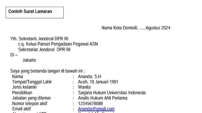 2 Contoh Membuat Surat Lamaran Kerja Tanpa Loker dan Posisi ...