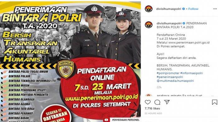 PENDAFTARAN Bintara Polri 2020 Mulai Dibuka, Cek Cara Daftar hingga Syaratnya - Tribunpontianak ...