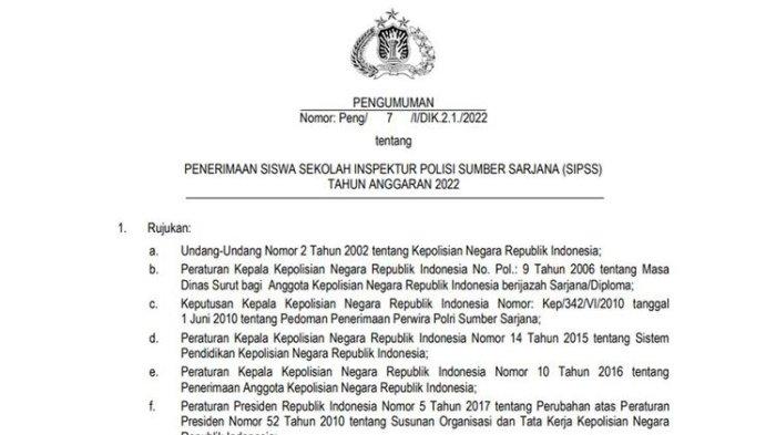Cara Daftar SIPSS Polri 2022 di penerimaan.polri.go.id Login ! Batas ...