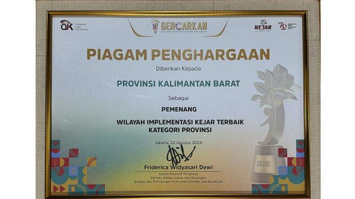 Program Satu Rekening Satu Pelajar Kalbar Raih Penghargaan Terbaik se ...