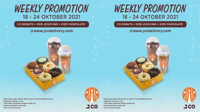 PROMO JCO 19 Oktober 2021, 1/2 Lusin JCO Donuts Iced JCoccino Iced ...