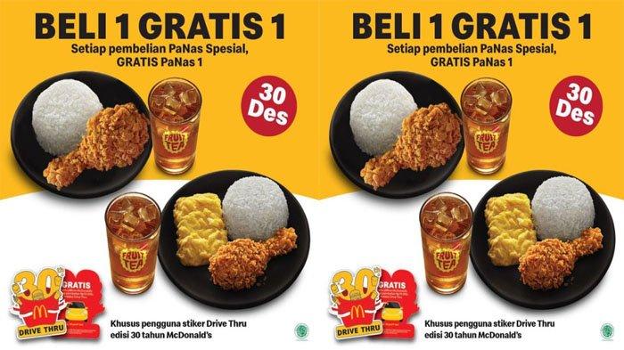Promo McD Hari Ini 30 Desember 2021, Beli 1 Gratis 1 Setiap Pemesanan PaNas Spesial Harga Hemat ...