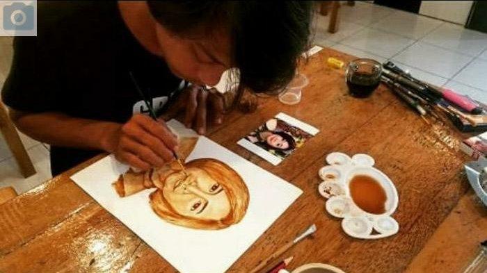 WIKI - PROFIL Romel Deni Andy Satria, Lukisan Wajah Coffee Painting ...
