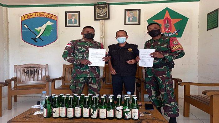 Patroli Bersama, Satgas Pamtas Yonif Mekanis 643/Wns Amankan Miras Ilegal - Tribunpontianak.co.id