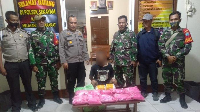Satgas Pamtas 642/KPS Gagalkan Penyelundupan 12 Kg Sabu, Ini Tersangkanya - Tribunpontianak.co.id