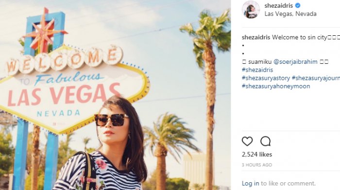 Bulan Madu di Las Vegas, Artis Cantik Sheza Idris Umbar Paha Mulusnya - Tribunpontianak.co.id