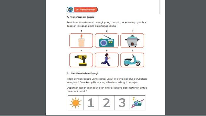 Soal Uji Pemahaman IPAS Kelas 4 Kurikulum Merdeka dan Kunci Jawaban Halaman 123 Tentang Energi ...