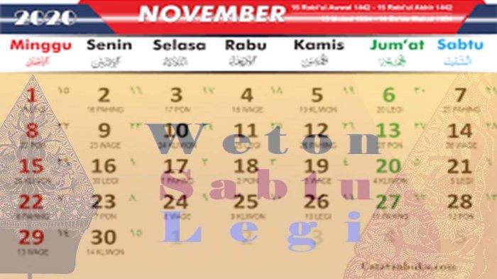Sekarang Hari Apa Kalender Jawa ? Sabtu 6 November 2021 Gambaran Weton ...