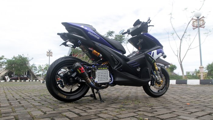 Keren! Modifikasi Aerox Rasa Movistar MotoGP - Tribunpontianak.co.id