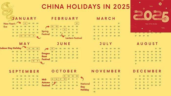 Daftar Lengkap Libur dan Cuti Bersama di Kalender China 2025, Hari ...
