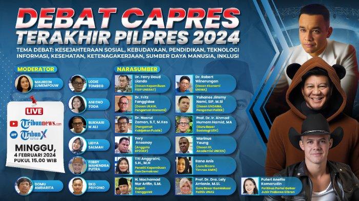 Debat Capres 2024 Terakhir Malam Ini: Tema, Panelis, dan Link Live Streaming - Tribunpriangan.com