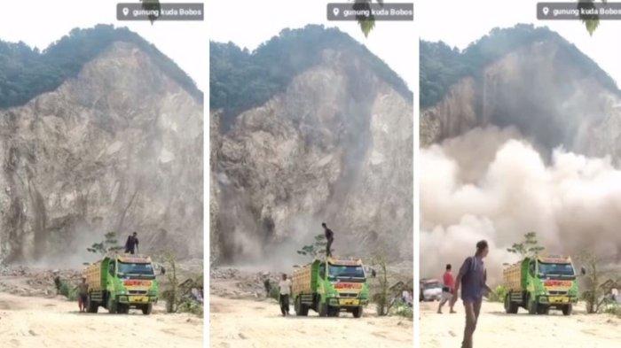 VIRAL, Detik-detik Tebing di Gunung Kuda Cirebon Longsor Dekat ...