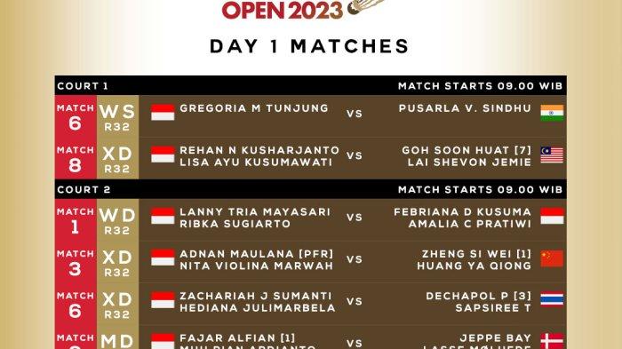 Link Live Streaming Indonesia Open 2023 Plus Jadwal Lengkap Laga Hari Selasa 13 Juni, Putri vs ...