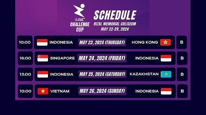 Jadwal Timnas Voli Putri di AVC Challenge Cup 2024, Mulai Kamis hingga Minggu, Ini Daftar ...