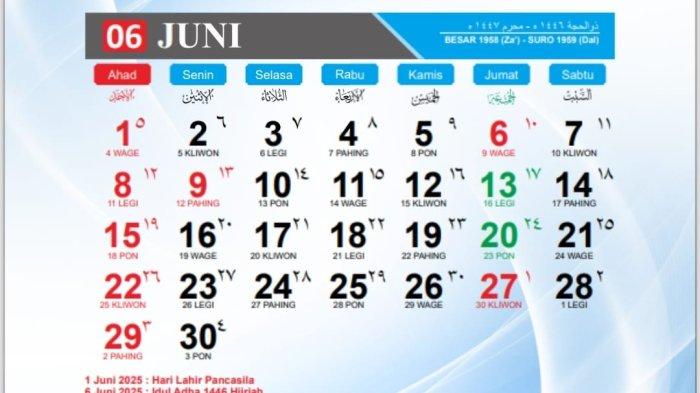 Keputusan SKB 3 Menteri Untuk Kalender Juni 2025 - Tribunpriangan.com