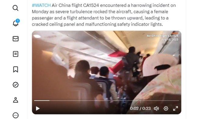 VIRAL Maskapai China Alami Turbulensi hingga Penumpang dan Pramugari ...