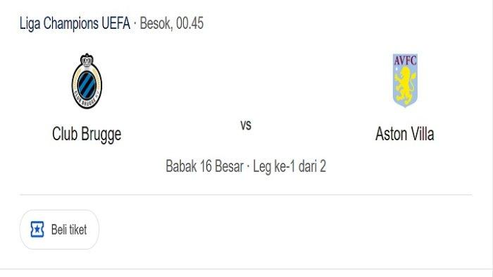 Link Live Streaming Club Brugge VS Aston Vila Tengah Malam Ini, Bisa ...