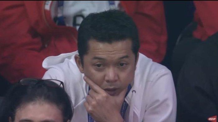 EKSPRESI Taufik Hidayat Lihat Permainan Anthony Ginting, Tim Thomas Indonesia Takluk dari China ...