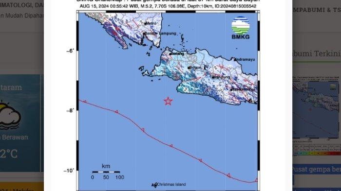 Gempa Bumi Magnitudo 5.2 Guncang Bayah, Dirasakan dari Cianjur Hingga Garut - Tribunpriangan.com