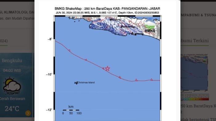 Gempa Bumi Dangkal Guncang Pangandaran Tengah Malam Tadi Magnitudo 5 1