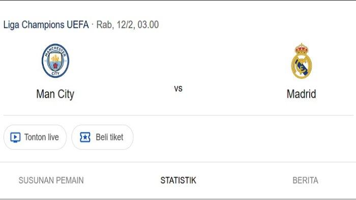 Link Live Streaming Man City VS Real Madrid Dini Hari Ini, Bisa Nonton di HP - Tribunpriangan.com