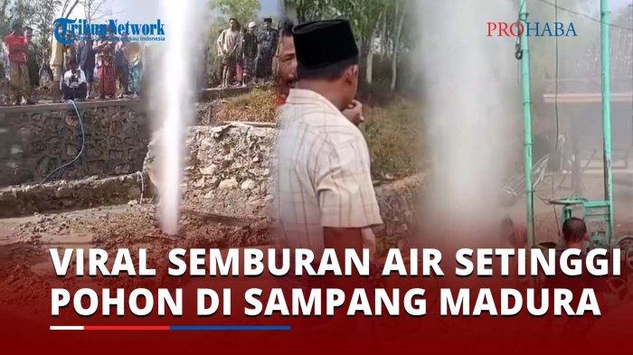 VIDEO Viral Semburan Air setinggi Pohon di Sampang Madura, Bermula saat ...