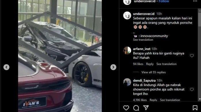 ANCUR, Xpander Tabrak Porsche Hingga Ringsek di Showroom Mobil Mewah ...