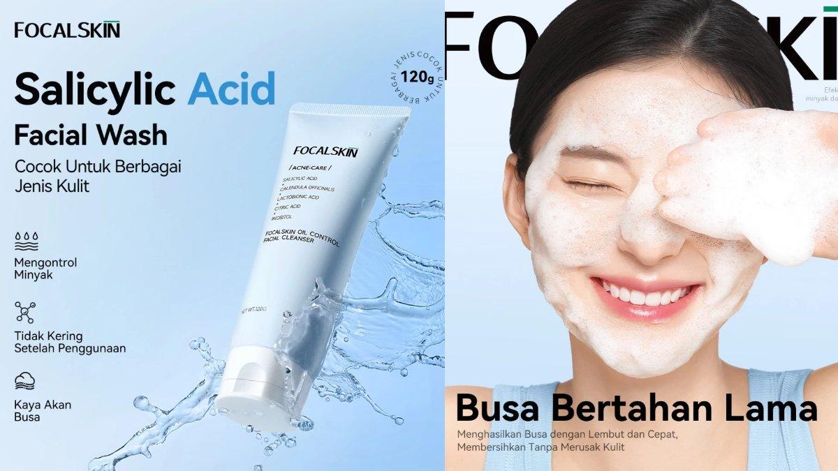 Review FOCALSKIN Oil Control Salicylic Acid Facial Wash, Perawatan ...