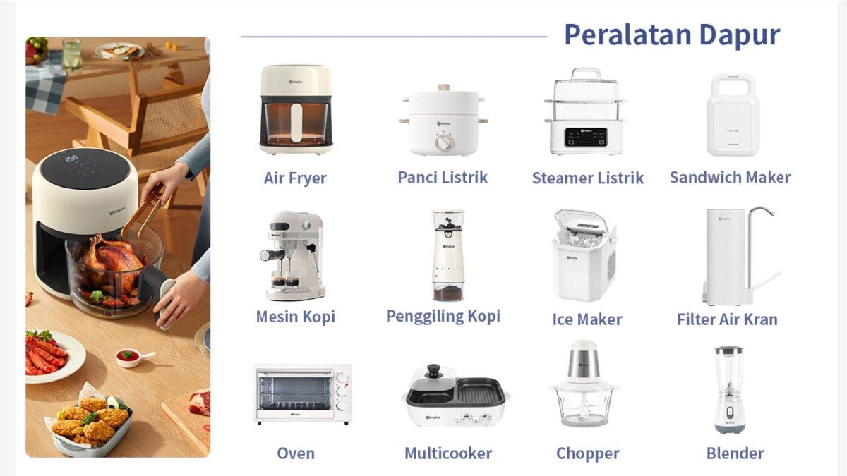 22 Daftar Produk Elektronik Rumah Tangga dari Simplus, Ada Air Fryer ...