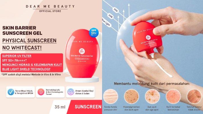 DEAR ME BEAUTY Skin Barrier Sunscreen Gel SPF 50 PA++++, Cocok untuk ...