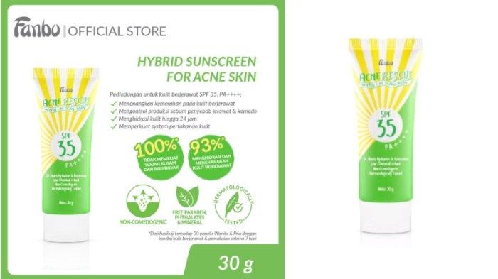 Review Fanbo Acne Rescue Water Gel Sunscreen SPF 35 PA++++, Penyelamat untuk Wajah Berjerawat ...
