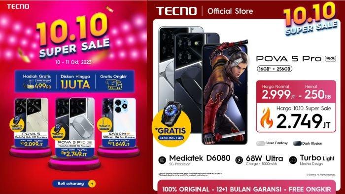 5 Rekomendasi HP TECNO Diskon sampai Rp 250 Ribu di Event Super Sale 10 ...