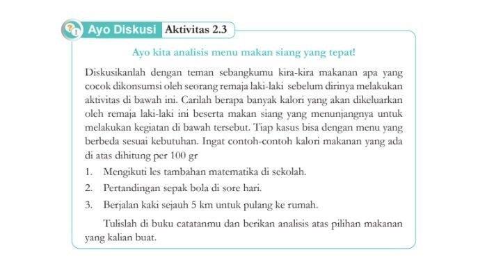 Kunci Jawaban IPA Kelas 8 Halaman 40 Kurikulum Merdeka : Analisis Menu Makan Siang yang Tepat ...