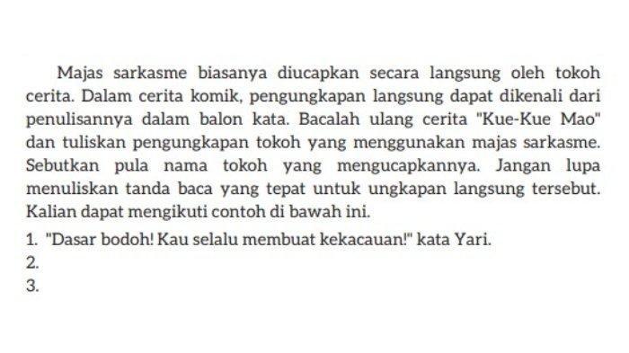 Kunci Jawaban Bahasa Indonesia Kelas 7 Halaman 58 : Mengenali Majas Sarkasme dalam Cerita ...