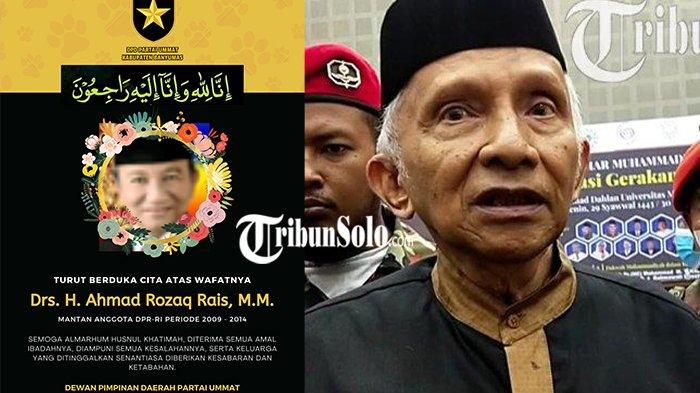 Adik Amien Rais, Rozaq Rais Meninggal Dunia di Solo - Tribunsolo.com