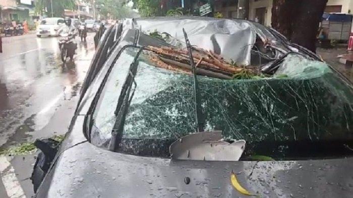 Detik-detik Rombongan Wisatawan dari Kediri Selamatkan Diri saat Mobil Tertimpa Pohon di Solo ...