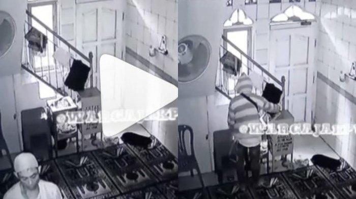 Viral Video Seorang Pria Curi Uang Kotak Amal Masjid Terekam CCTV ...