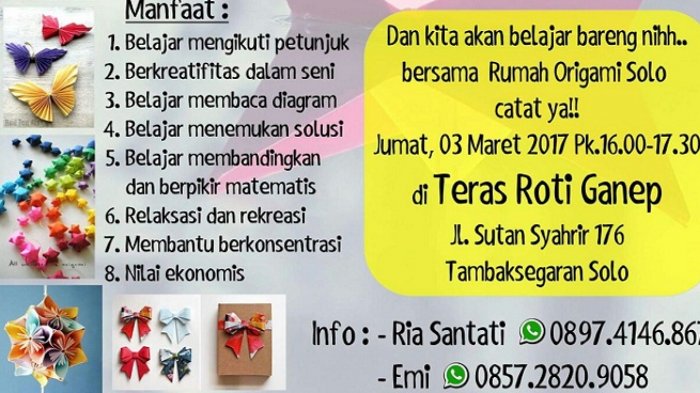 Toko Roti Ganep Bekerja sama dengan Rumah Origami Solo Gelar Acara ...