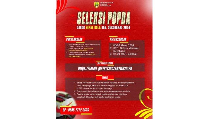 Disporapar Sukoharjo Gelar Seleksi POPDA Sepak Bola, Simak Persyaratan ...