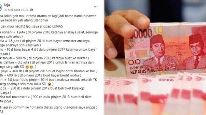 Cerita di Balik Viral Postingan Netizen Anggap Lunas Utang 10 Temannya, Sedih Persahabatan Bubar ...
