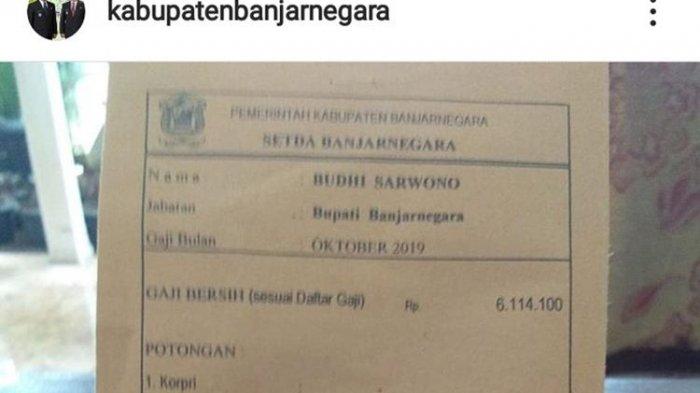 Viral Slip Gaji Bupati Banjarnegara Rp 5,9 Juta, Disebut Terlalu Kecil dan Idealnya Rp 100 Juta ...
