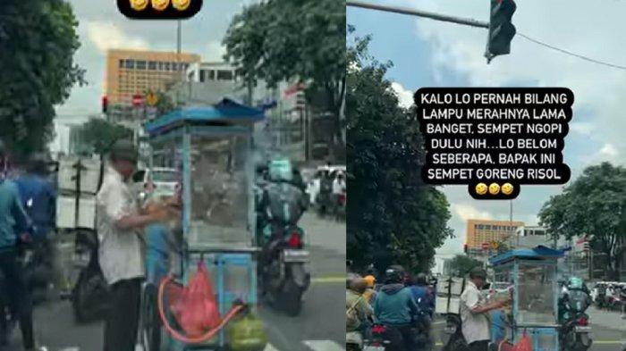 Viral Pedagang Goreng Risol di Tengah Jalan saat Lampu Merah, Aksinya Tuai Pro Kontra ...