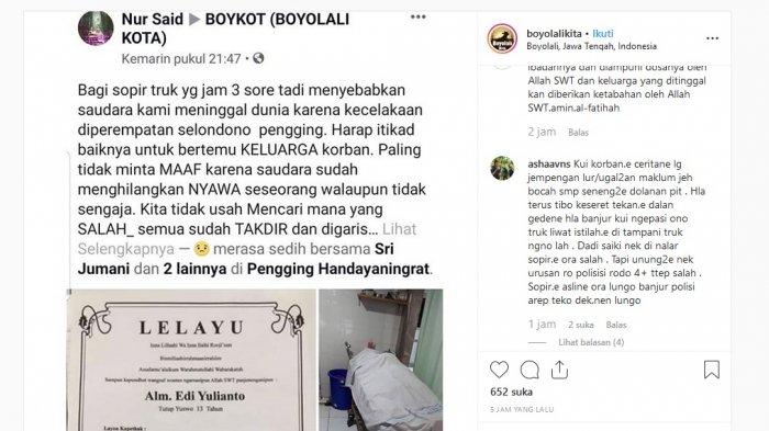 Viral Bocah Tewas Jadi Korban Tabrak Lari di Boyolali, Akun Upload Foto Jenazah dan Surat ...