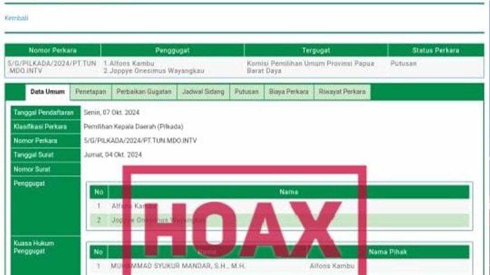 Putusan PTUN Manado Bikin Heboh di WA Grup, Kuasa Hukum KPU Papua Barat ...