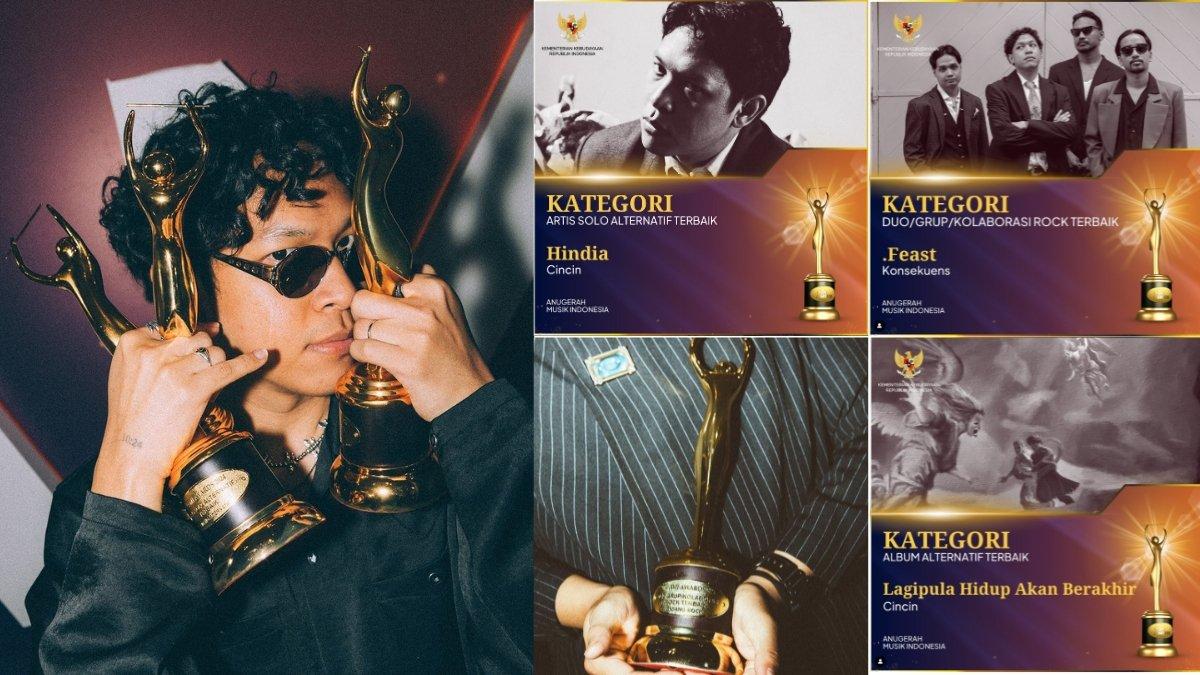 Borong Piala! 5 Potret Baskara Putra Menangkan Penghargaan AMI Awards ...