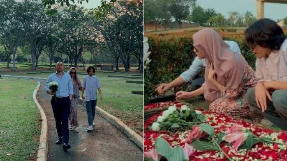 5 Potret BCL Peringati Ultah Mendiang Ashraf Sinclair, Ziarah Bersama Noah dan Tiko Aryawardhana ...