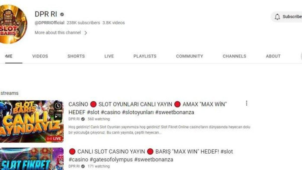 YouTube DPR RI Kena Hack, Tayangkan Video Slot Judi Online: Bukti ...