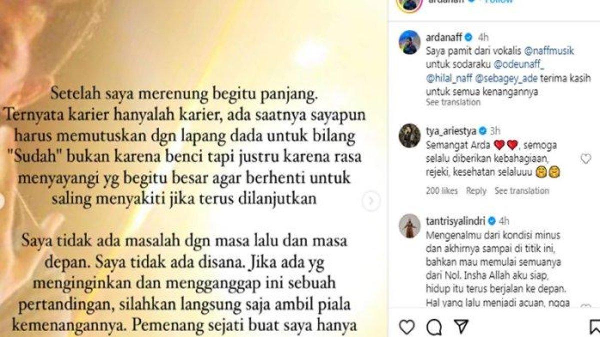 7 Fakta Arda Pamit dari Band Naff, Suami Tantri Kotak Singgung Rasa ...