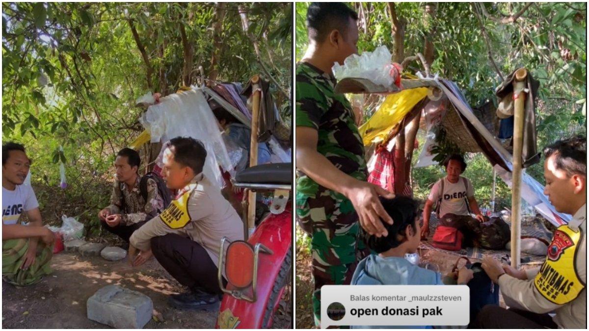 Bapak-Anak 3 Bulan Tinggal di Gubuk Reot Tanpa Dinding di Klaten, Beralas Tikar, Ditinggal Istri ...